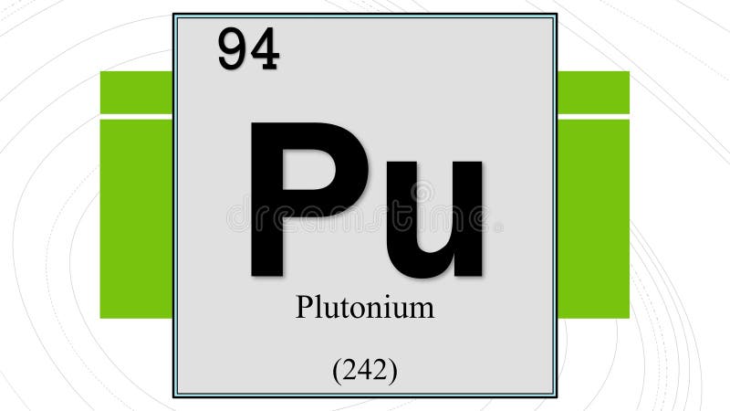 Plutonium Chemical Element Symbol on Square Green Background Stock ...