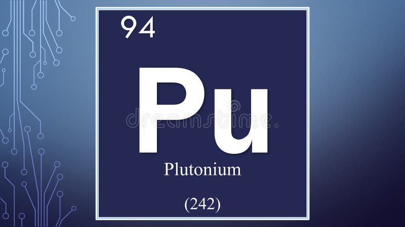 Plutonium Chemical Element Symbol on Warm Blue Abstract Background ...