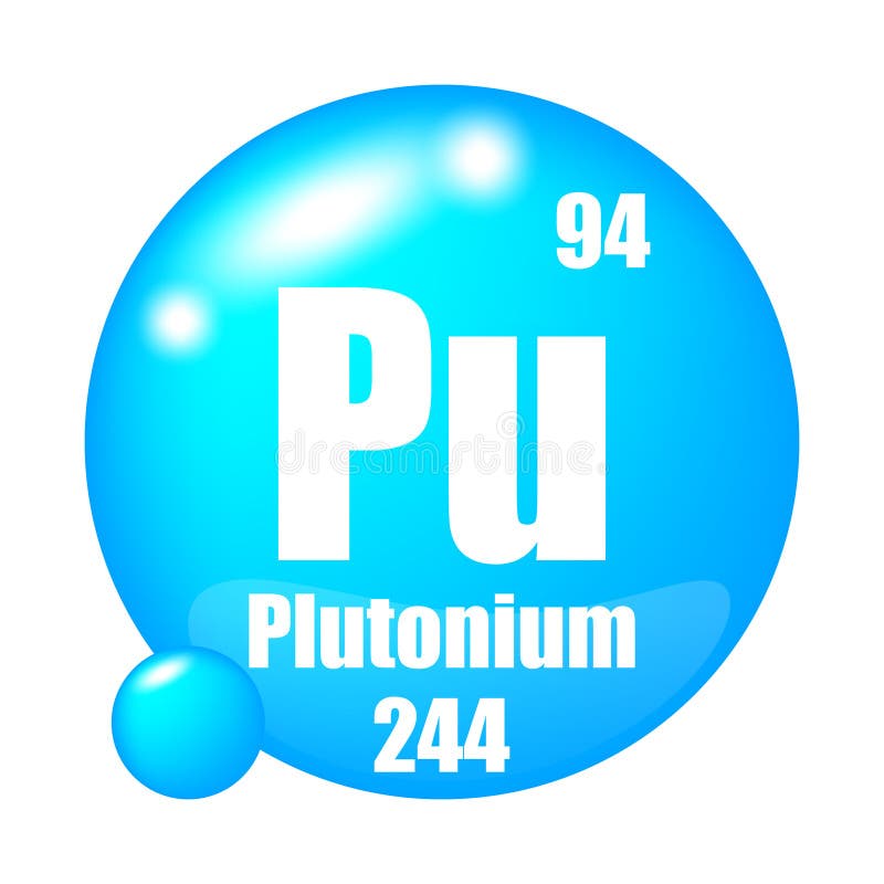Plutonium Icon. Pu Chemical Element. Atomic Number 94. Mass 244. Blue ...