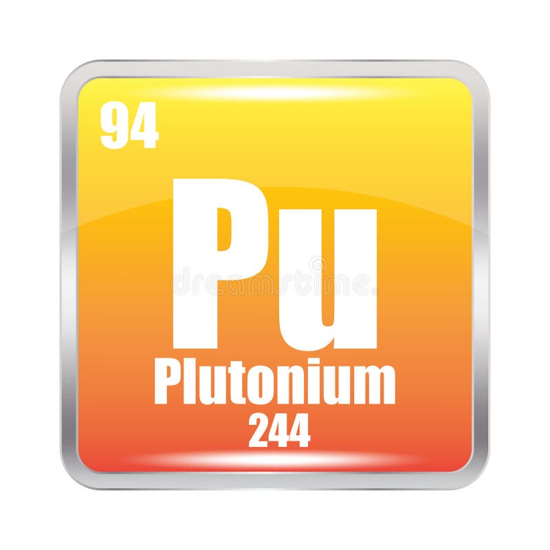 Plutonium Icon. Pu Chemical Element. Atomic Number 94. Mass 244. Orange ...