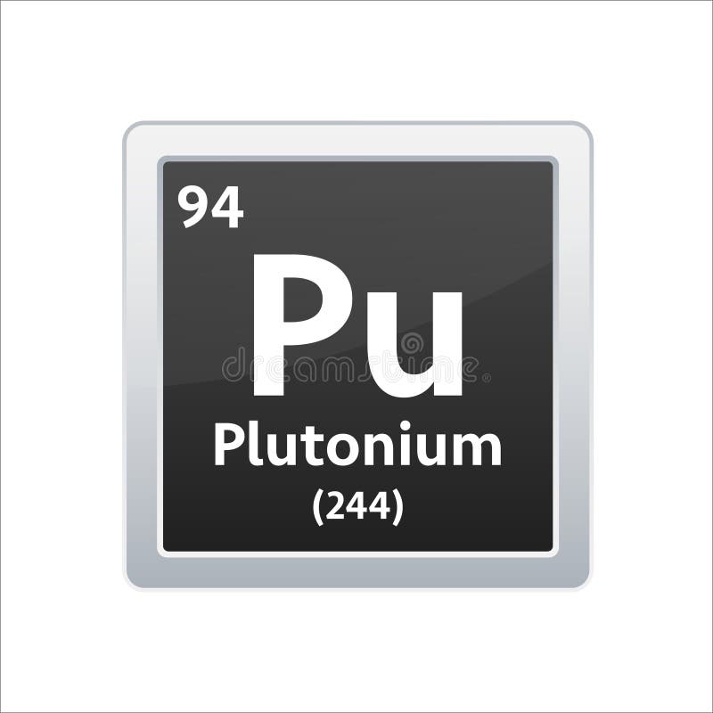 Plutonium Symbol in Square Shape with Metallic Edge in Front of a ...