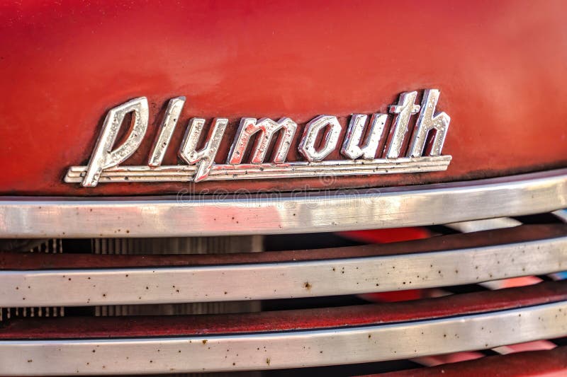 PLYMOUTH Car Lettering editorial photo. Image of 2023 - 295521781