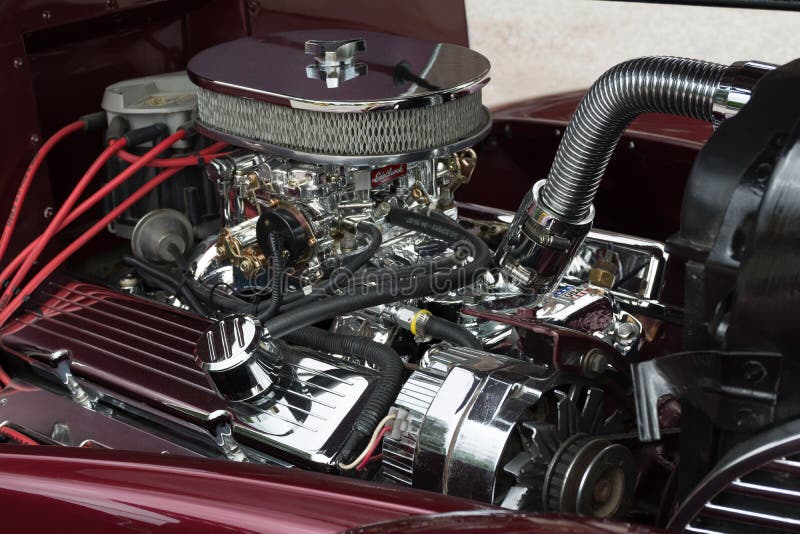 Plymouth chrome engine editorial stock photo. Image of cars - 77940843