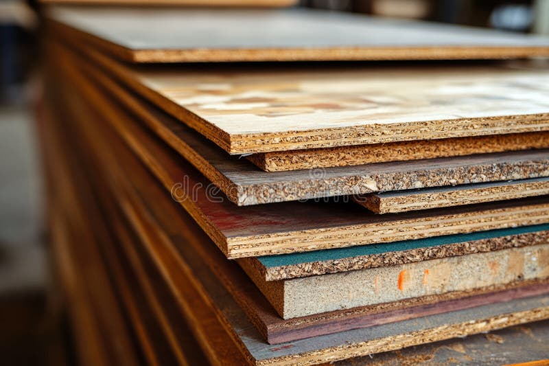 Plywood Boards Stacked in a Workshop, Showcasing the Different Layers ...