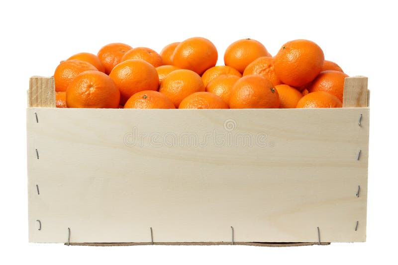 Plywood Box Full of Mandarins Stock Image - Image of mandarin ...