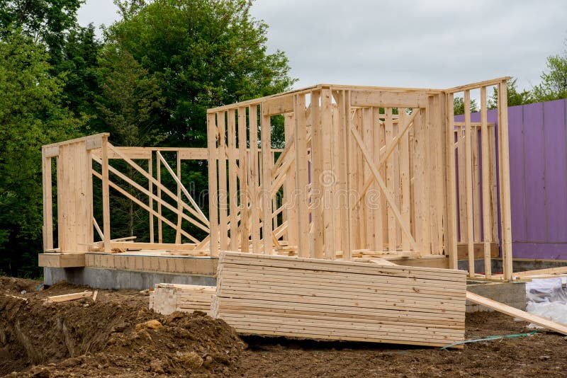 Plywood house frame stock image. Image of framing, beam - 318774217