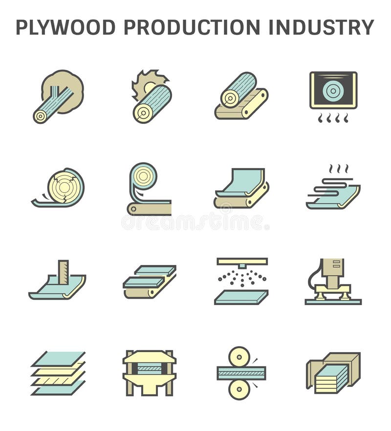 Plywood production icon stock vector. Illustration of process - 176465654