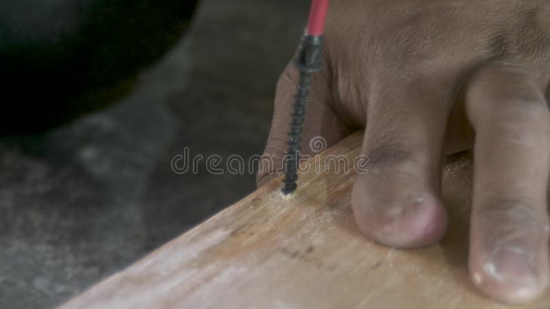 Plywood Screwing Process Close Up Stock Footage - Video of metal ...
