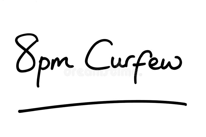 8pm Curfew stock illustration. Illustration of lockdown - 208346292
