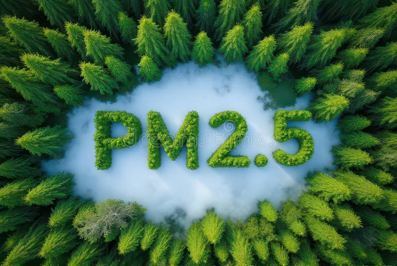 Pm2.5 Effects on Forests Aerial View of Air Quality Awareness Stock ...