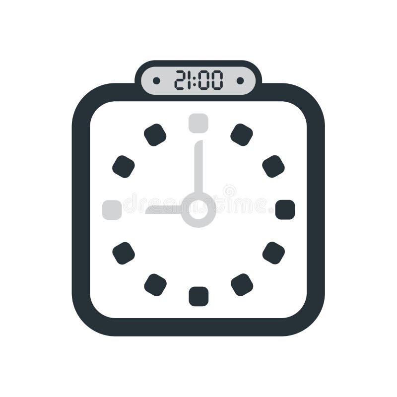 The 21:00, 9 Pm Icon Isolated on White Background, Clock and Watch ...