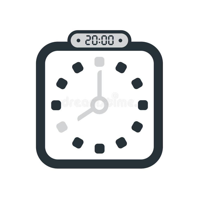 The 20:00, 8pm Icon Isolated On White Background, Clock And Watch ...