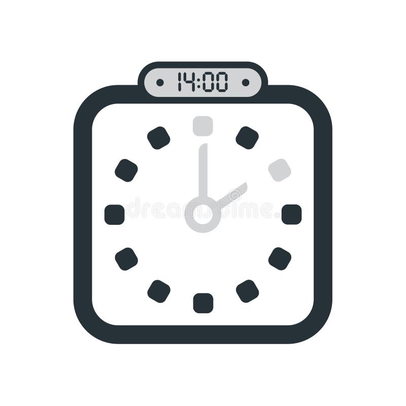 The 14:00, 2pm Icon Isolated on White Background, Clock and Watch ...