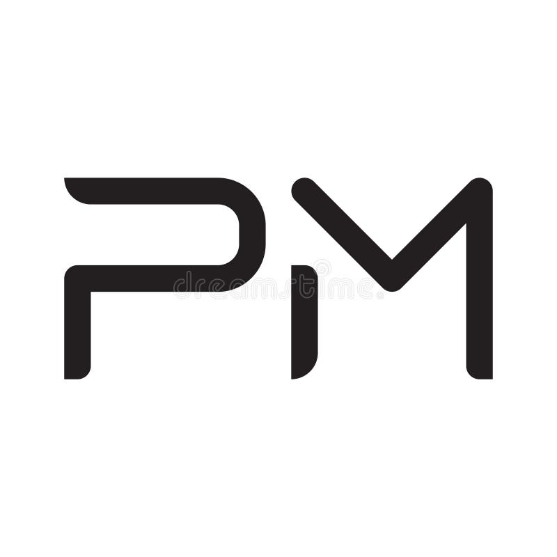 Pm Initial Letter Vector Logo Icon Stock Vector - Illustration of flat ...