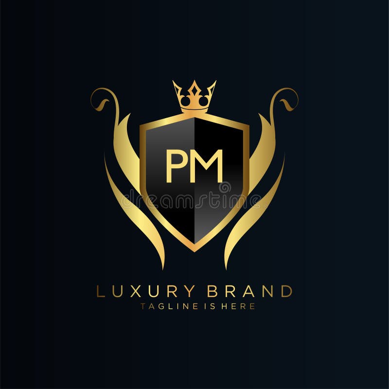 PM Letter Initial with Royal Template.elegant with Crown Logo Vector ...