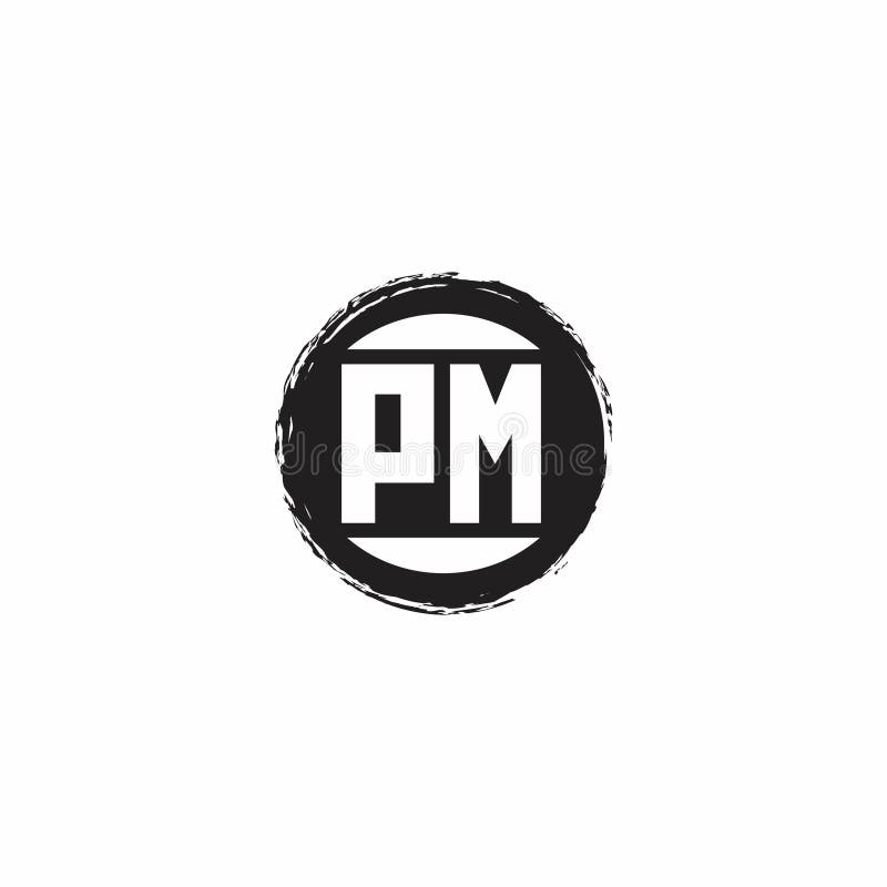 PM Logo Initial Letter Monogram with Abstrac Circle Shape Design ...