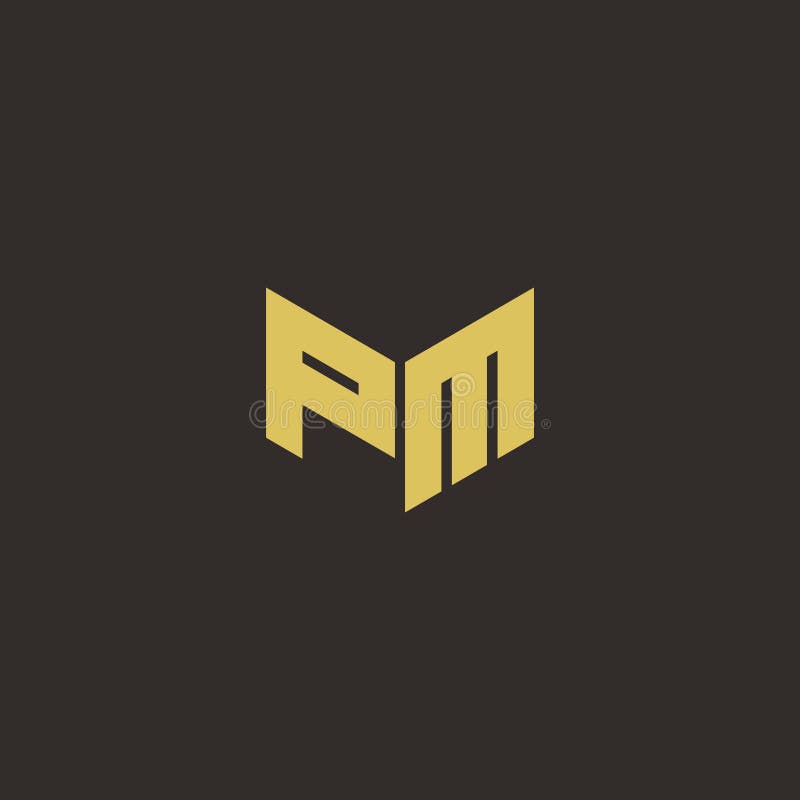 PM Logo Letter Initial Logo Designs Template with Gold and Black ...