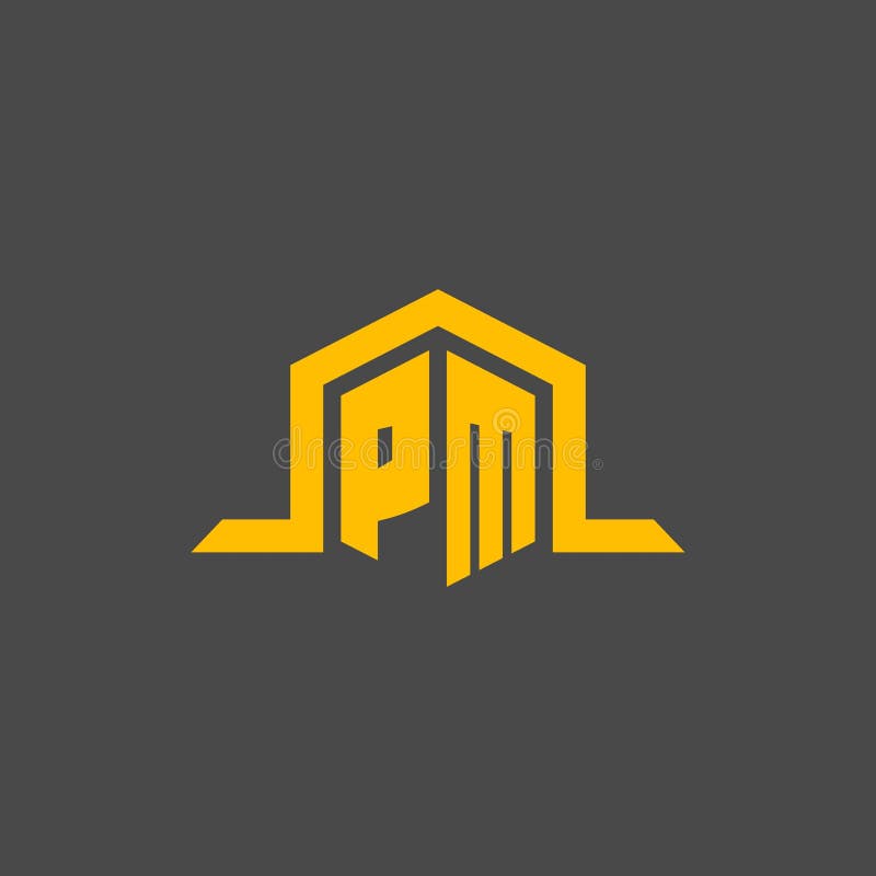 PM Monogram Initial Logo with Hexagon Style Design Stock Vector ...