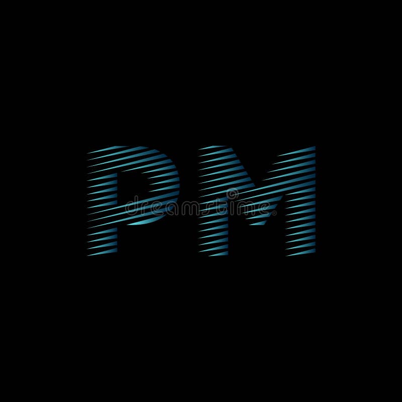 PM Monogram Lines Style Blue Light Vector Stock Vector - Illustration ...