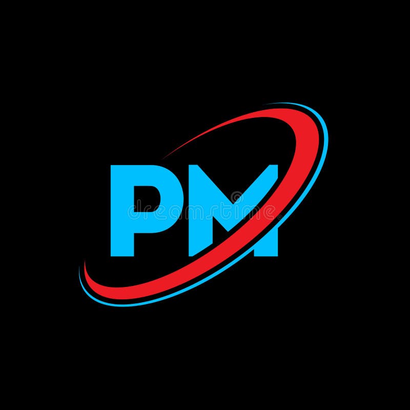 PM P M Letter Logo Design. Initial Letter PM Linked Circle Uppercase ...