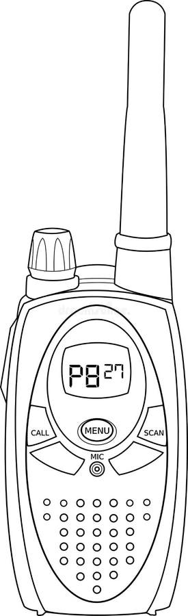 PMR radio vector outline stock vector. Illustration of transmitter ...
