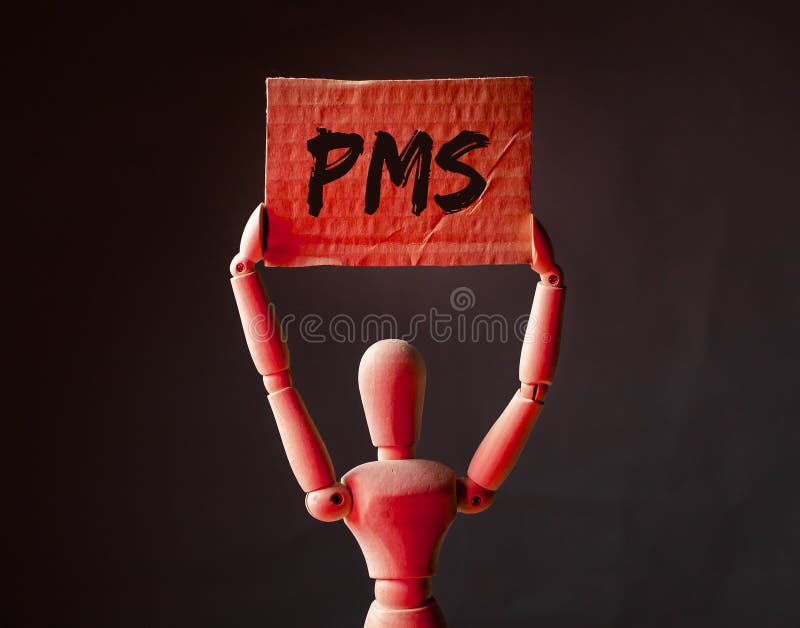 PMS Acronym, Premenstrual Syndrome Inscription in Red Light Stock Image ...