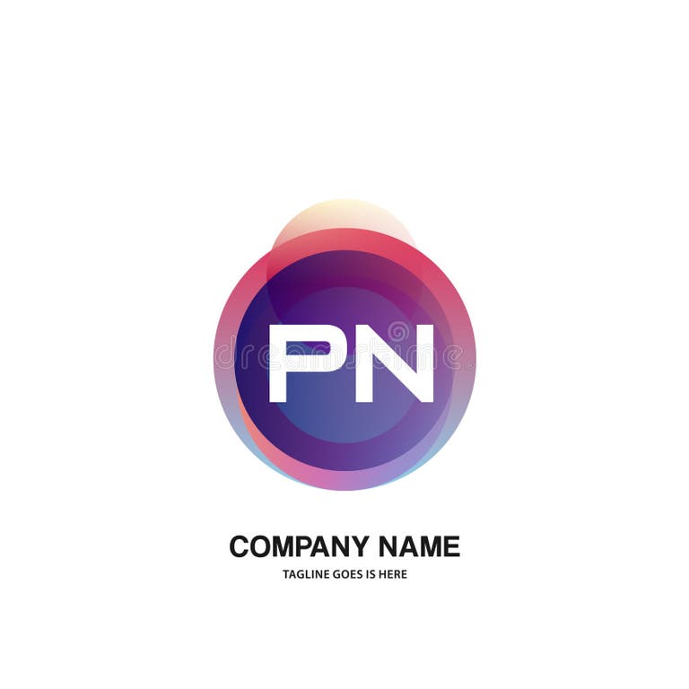 PN Initial Logo with Colorful Circle Template Vector Stock Vector ...