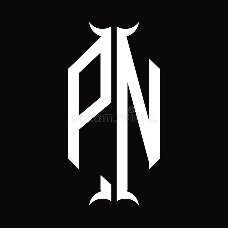 PN Logo Monogram with Horn Shape Design Template Stock Vector ...