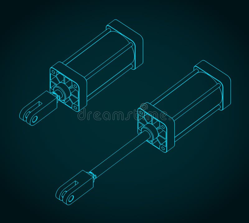 Pneumatic Cylinder Blueprints Stock Vector - Illustration of vehicle ...