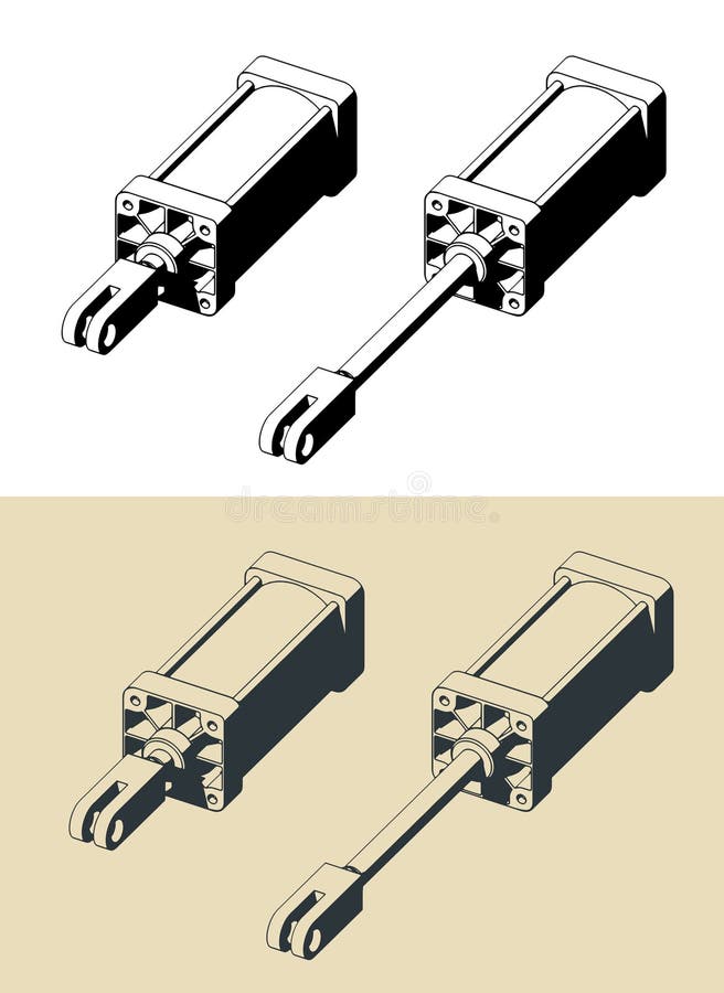 Pneumatic Cylinder Illustrations Stock Vector - Illustration of heavy ...