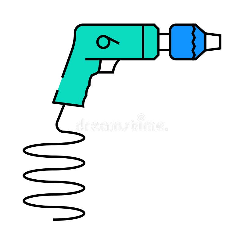 Pneumatic Drill Tool Work Icon Color Illustration Stock Vector ...