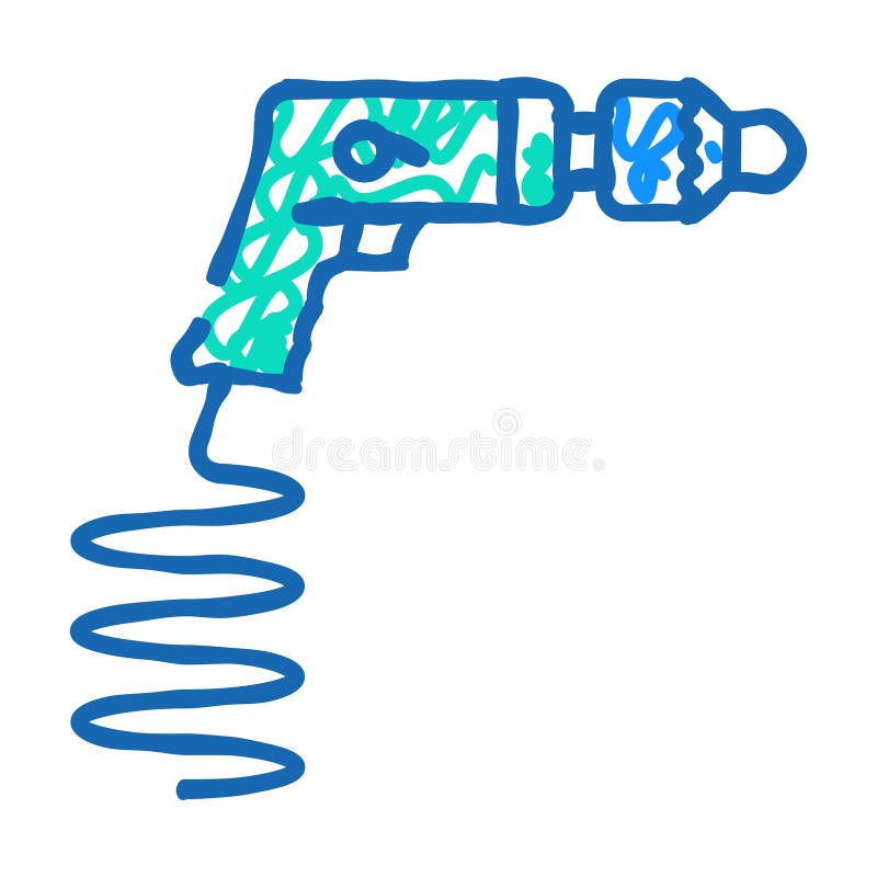Pneumatic Drill Tool Work Icon Doodle Illustration Stock Illustration ...