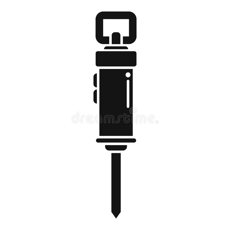 Pneumatic Hammer Breaking Ground for Construction Project Icon Stock ...