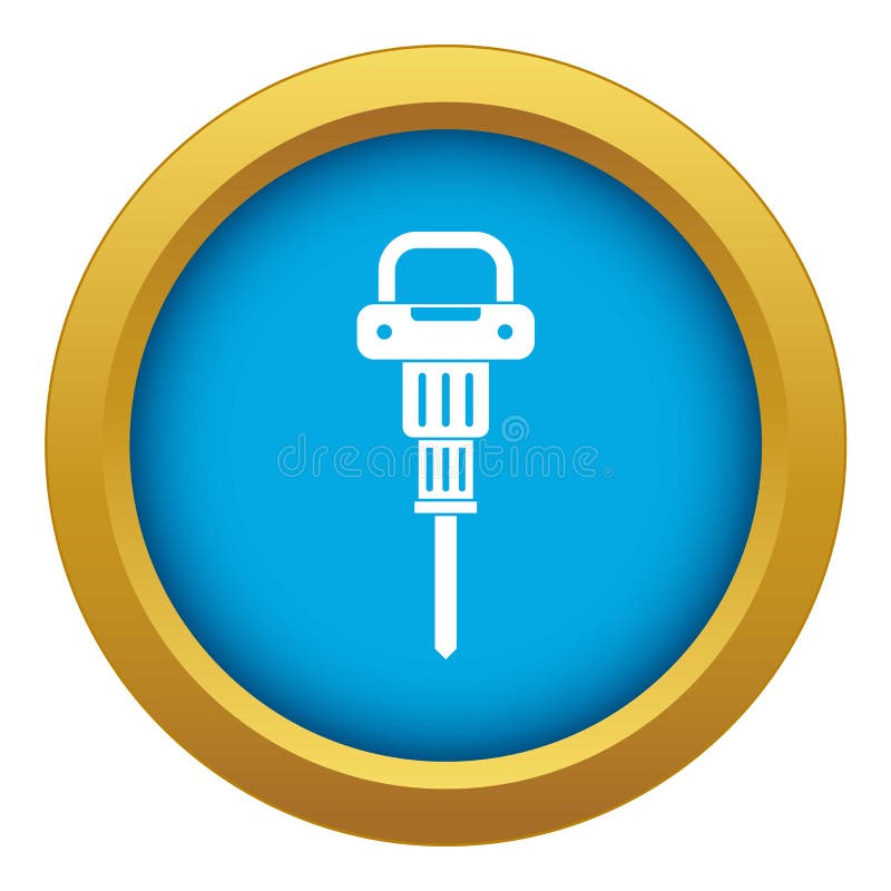 Pneumatic Hammer Icon Blue Vector Isolated Stock Vector - Illustration ...