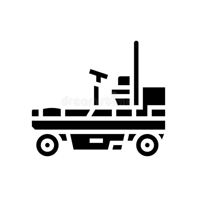 Pneumatic Roller Construction Vehicle Glyph Icon Vector Illustration ...