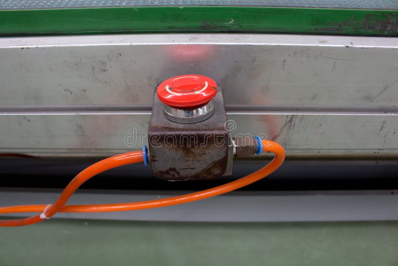 The Pneumatic Switch, Emergency Button, Emergency Switch. Stock Photo ...