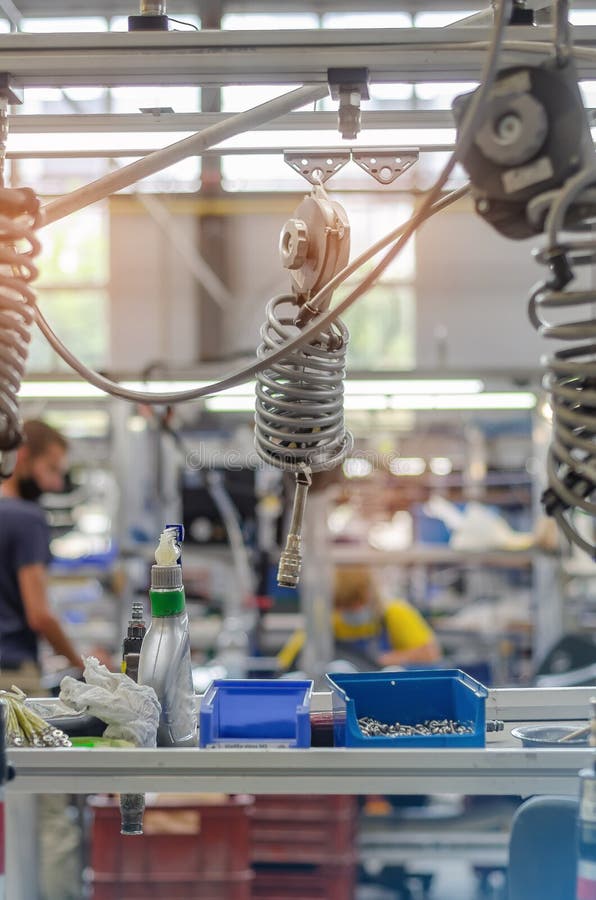 A Pneumatic Tool in a Production Workshop. Plant for the Manufacture of ...