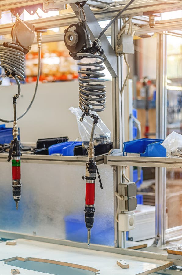 A Pneumatic Tool in a Production Workshop. Plant for the Manufacture of ...