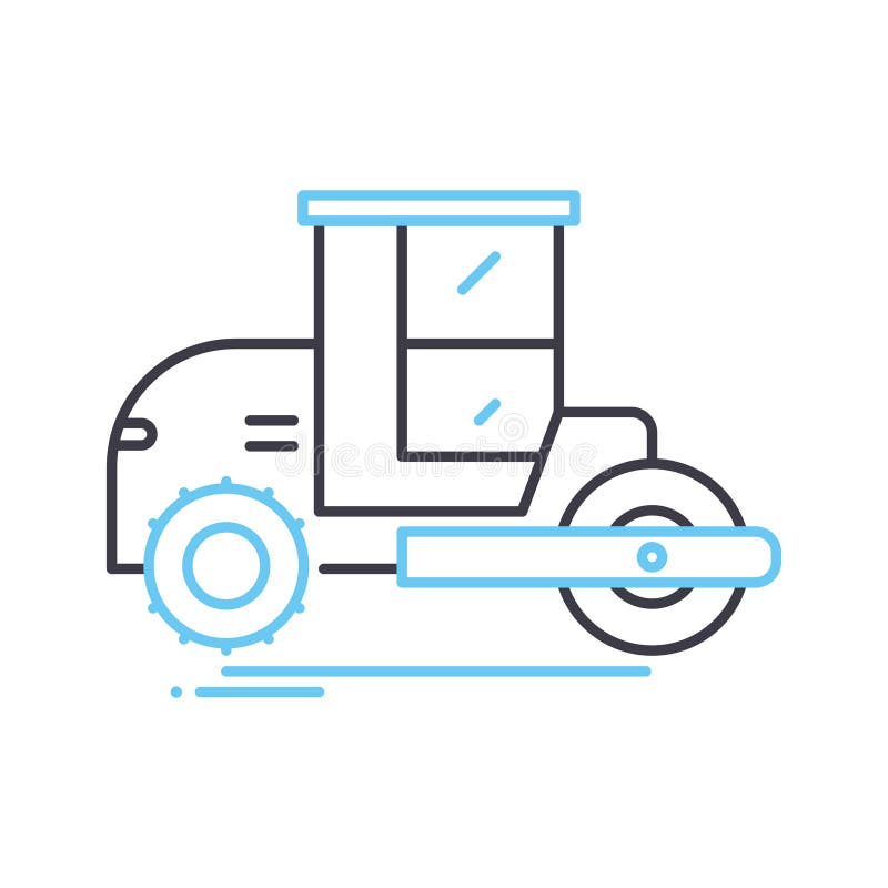 Pneumatic Tyred Rollers Line Icon, Outline Symbol, Vector Illustration ... Pneumatic Tyred Rollers Line Icon, Outline Symbol, Vector Illustration ...