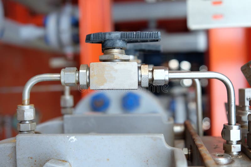 Pneumatic valve. stock photo. Image of instruments, pipe - 75933572