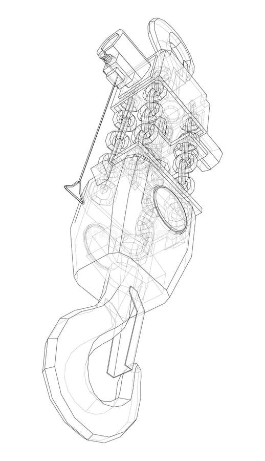 Pneumatic Wire Rope Winch Concept Outline. Vector Stock Vector ...