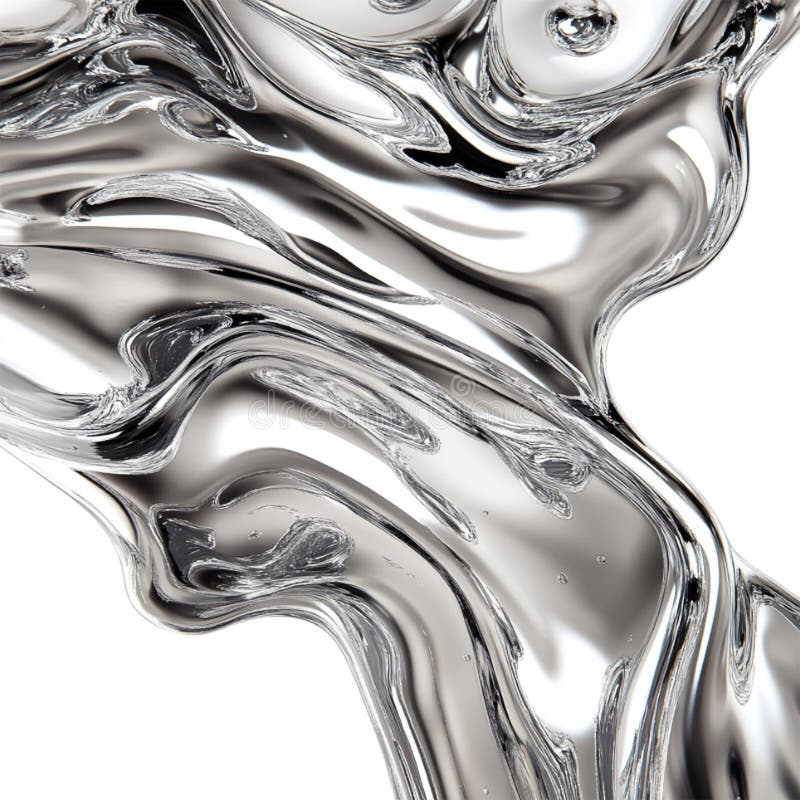 PNG Abstract Silver Liquid on Transparent Background - Ai Generated ...