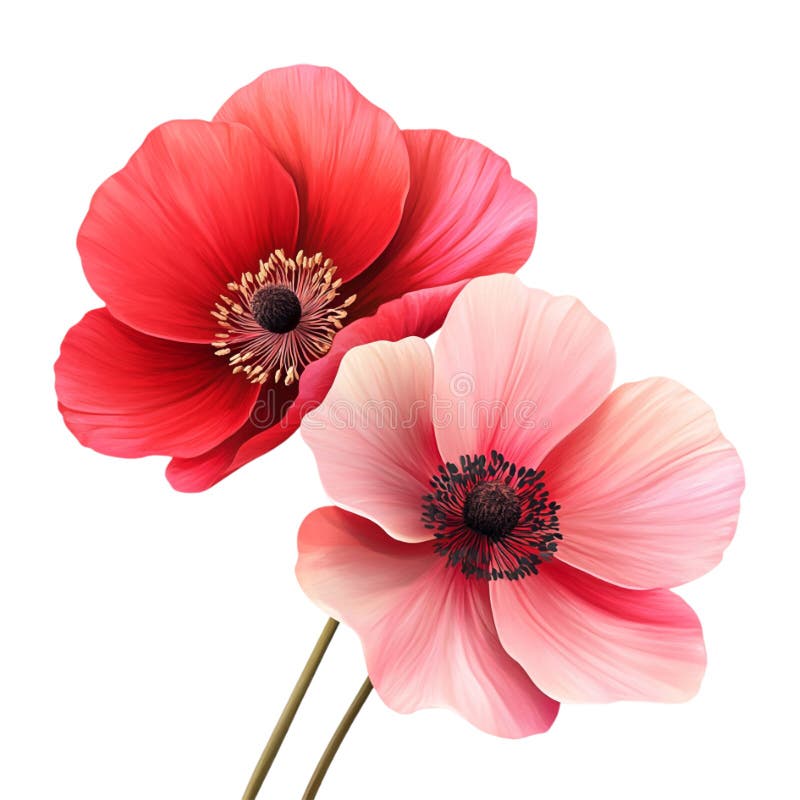 PNG Anemone Flower on Transparent Background - Ai Generated Stock ...