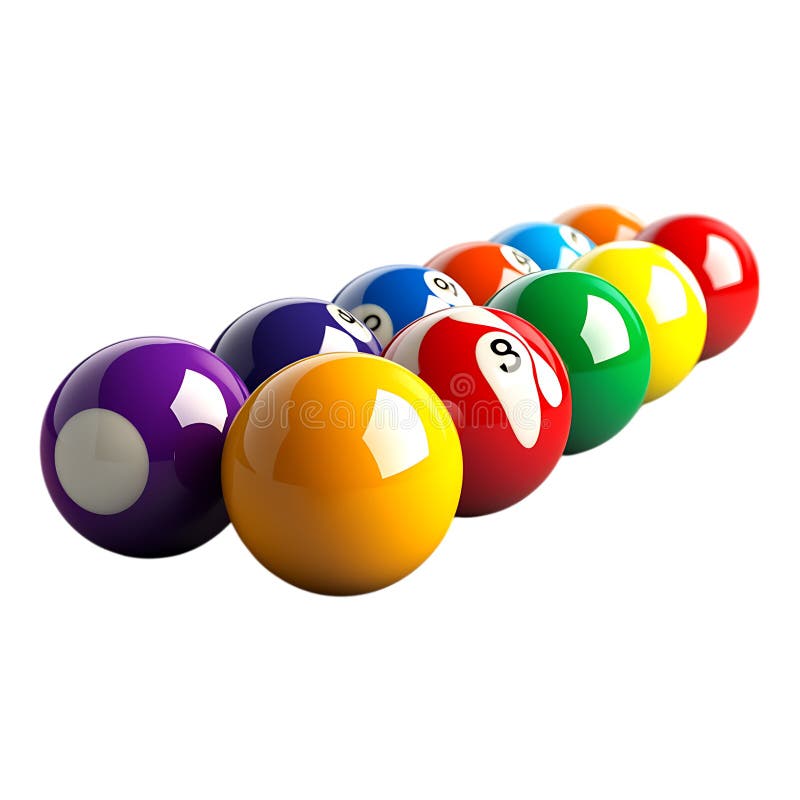PNG Array of Billiard Balls Against a Transparent Background for Sports ...