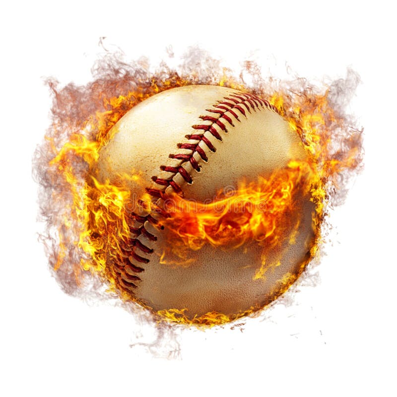 PNG Baseball with Fire on Transparent Background - Ai Generated Stock ...