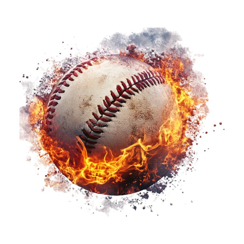 PNG Baseball with Fire on Transparent Background - Ai Generated Stock ...