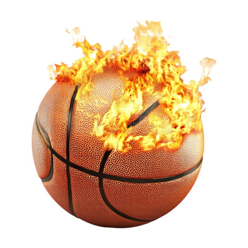 PNG Basketball with Fire on Transparent Background - Ai Generated Stock ...