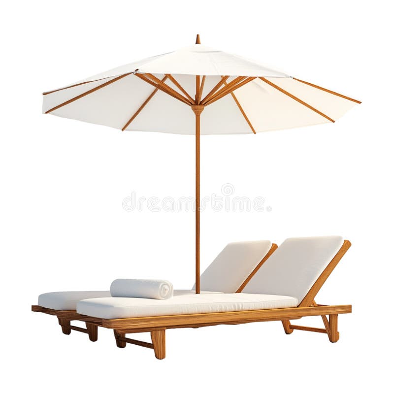 PNG Beach Bench with Umbrella on Transparent Background - Ai Generated ...