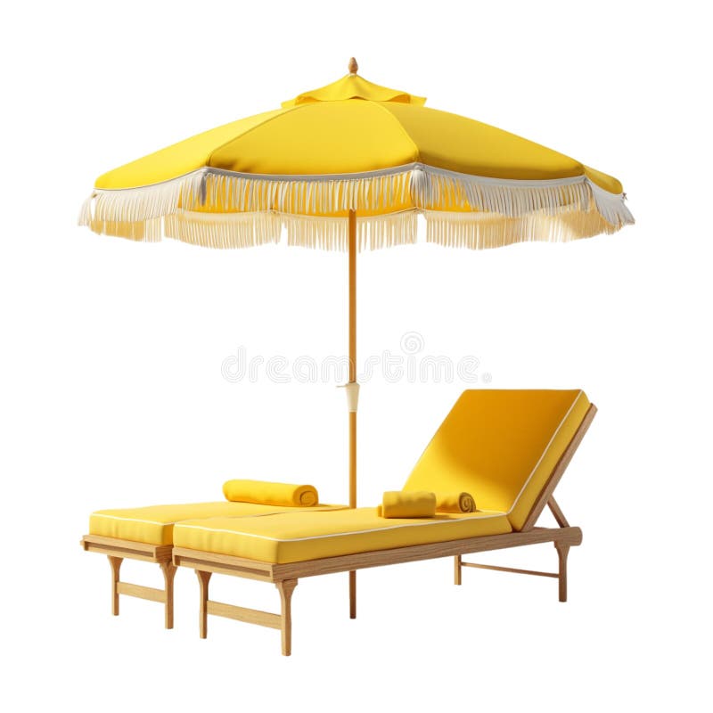 PNG Beach Bench with Umbrella on Transparent Background - Ai Generated ...