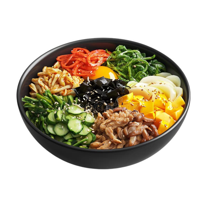 PNG Bibimbap with Fried Egg and Chopsticks on Transparent Background ...
